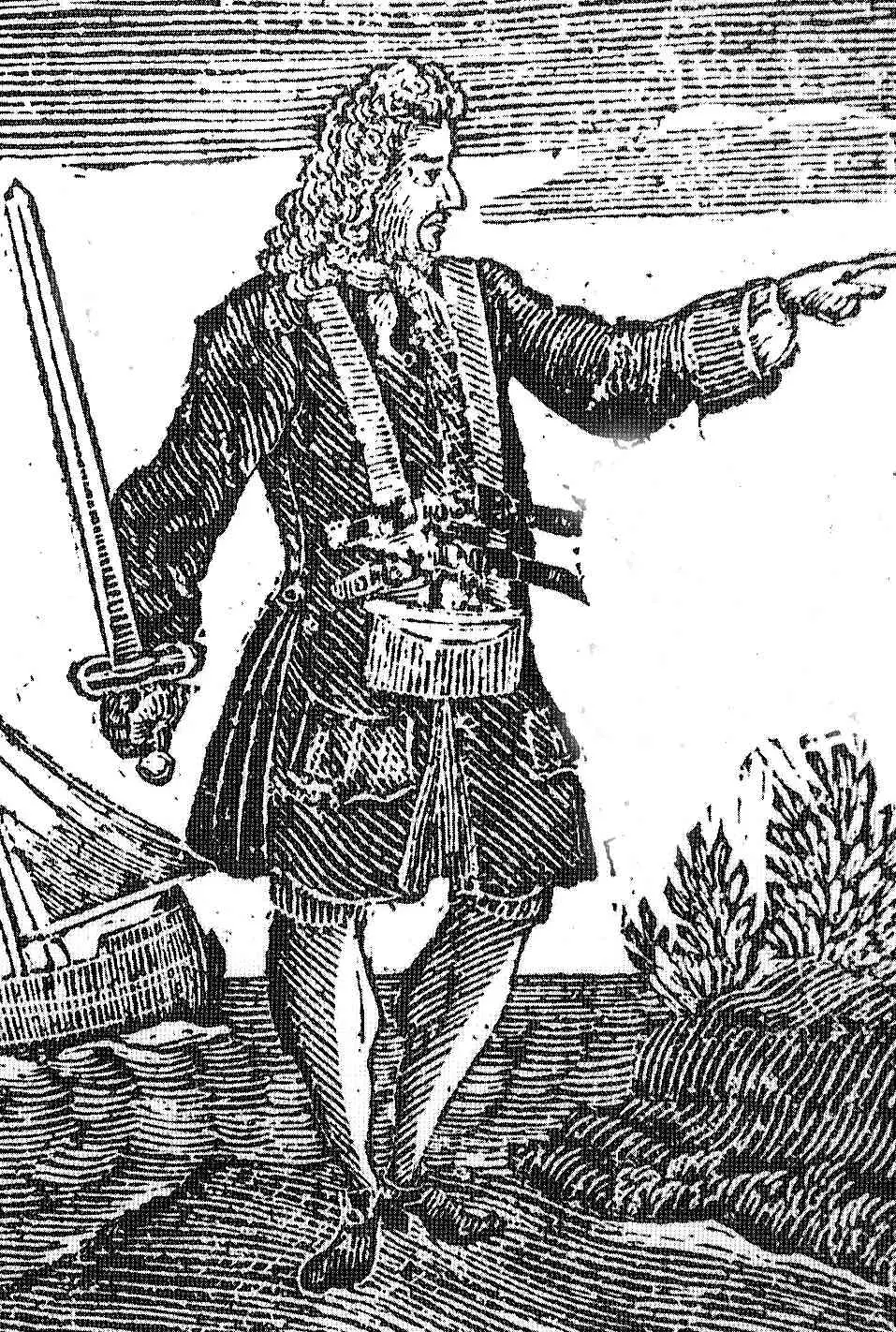 Incisione dell'inizio del XVIII secolo di Charles Vane