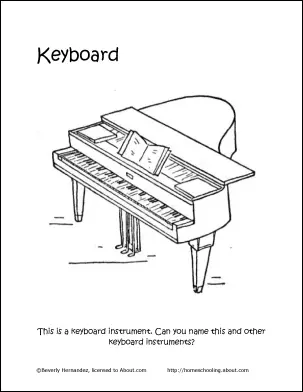 Keyboard Instruments Coloring Page