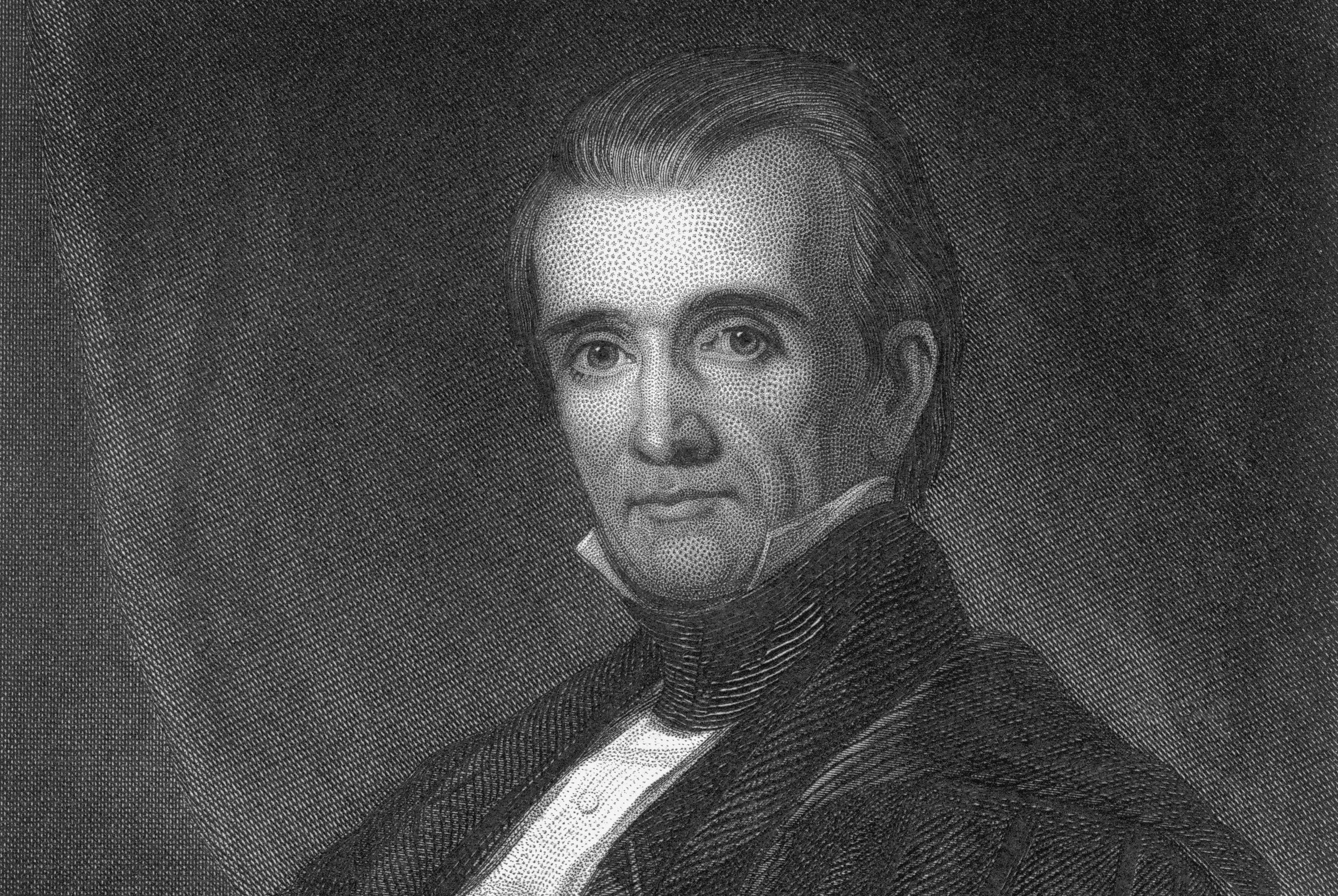 Gegraveerde portret van James K. Polk