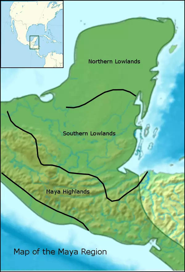 Mapa regionu Majów