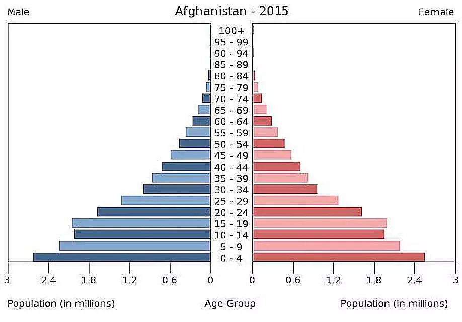 Афганистанска пирамида на възраст-пол.