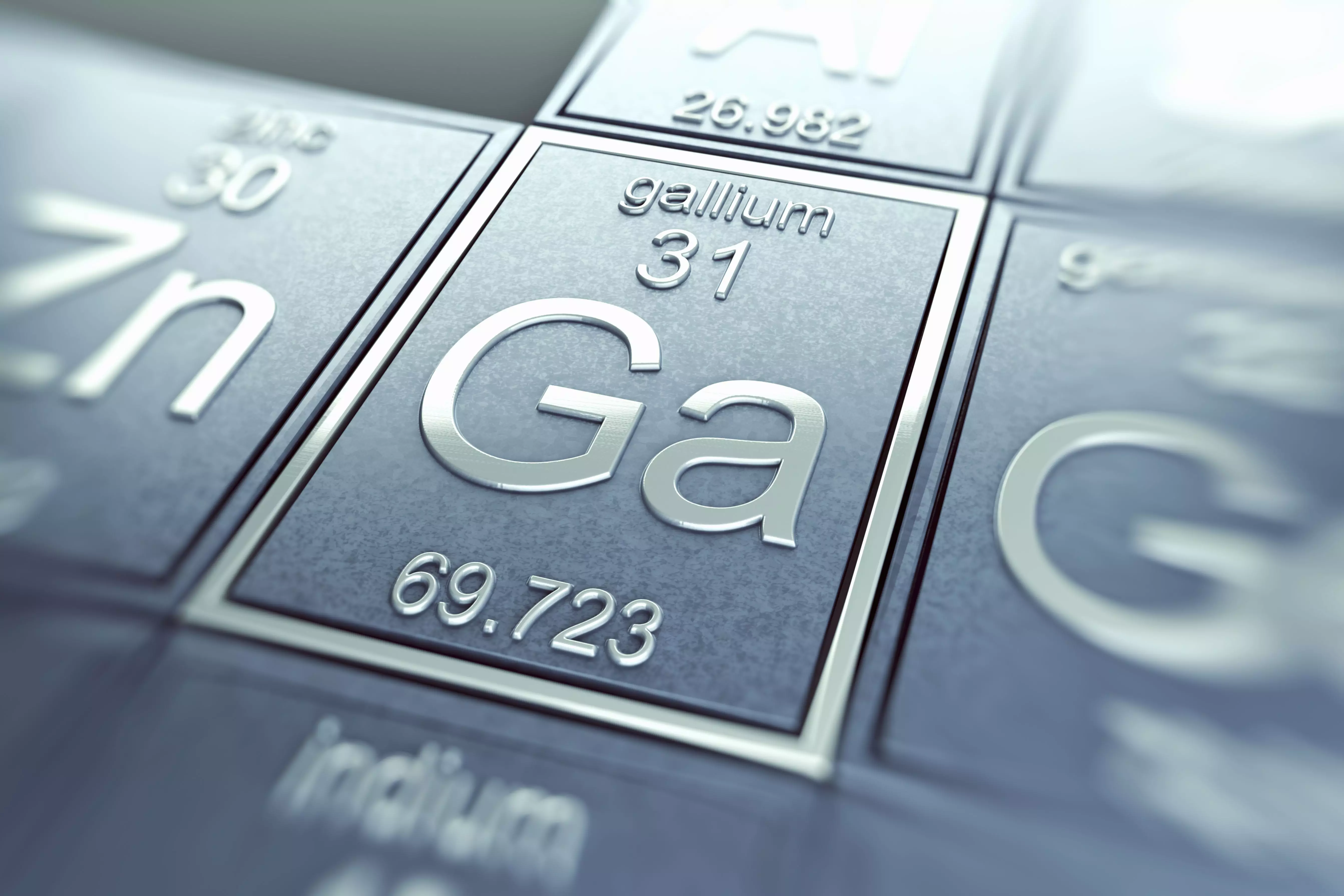 Gallium er et eksempel på et halvmetal.