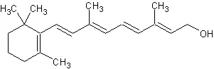 Qhov no yog cov qauv tshuaj ntawm retinol lossis vitamin A.