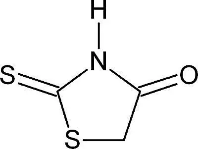 Esta é a estrutura química da rodanina.