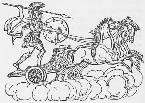 Podoba boga Marsa ali Aresa iz Keightleyjeve mitologije, 1852.