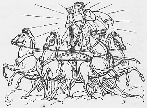 תמונה של האל פיבוס אפולו מהמיתולוגיה של קיטלי, 1852.