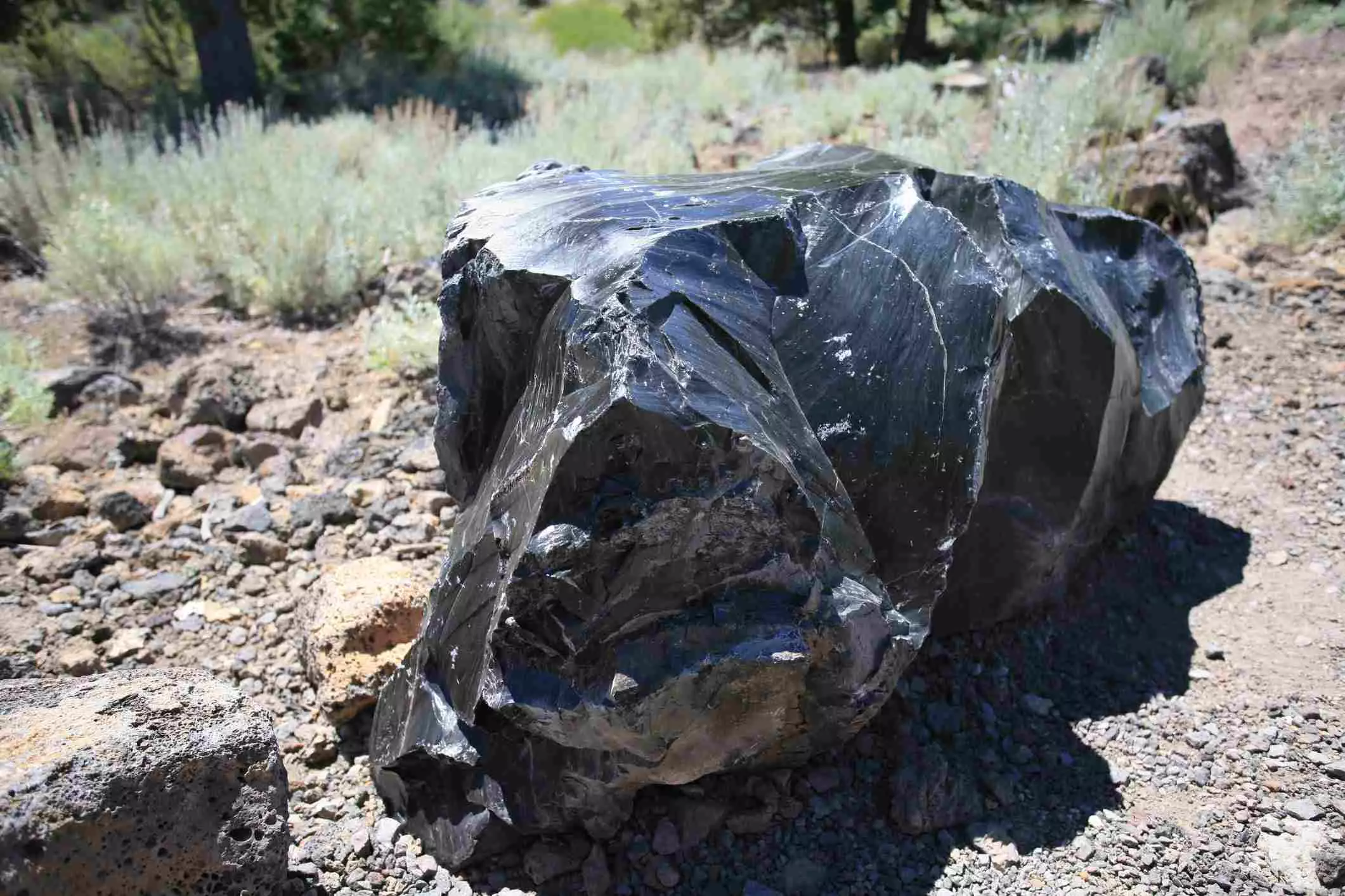 Obsidian volcanic glass