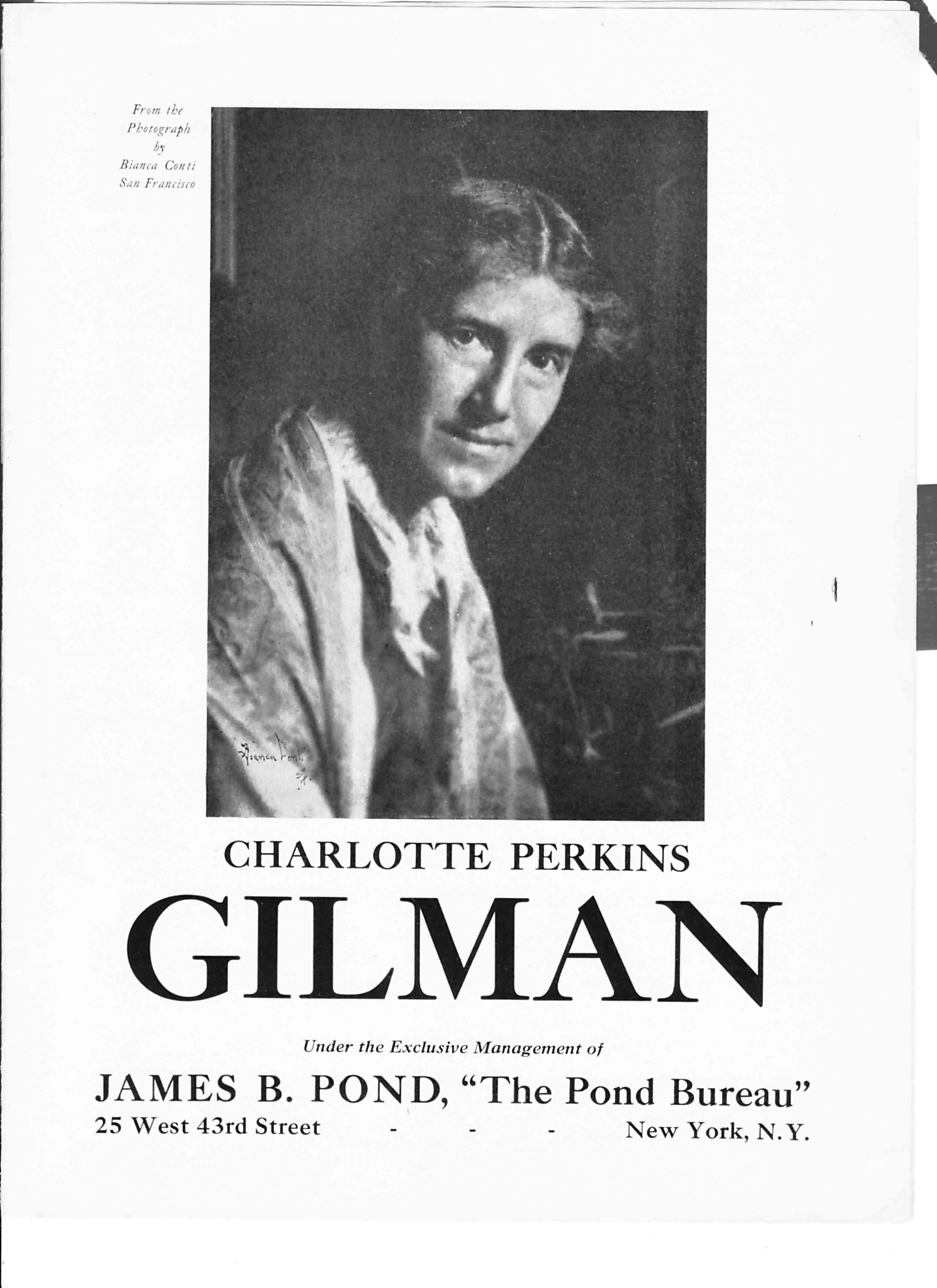 Plakat von Gilman, das für einen Vortrag wirbt