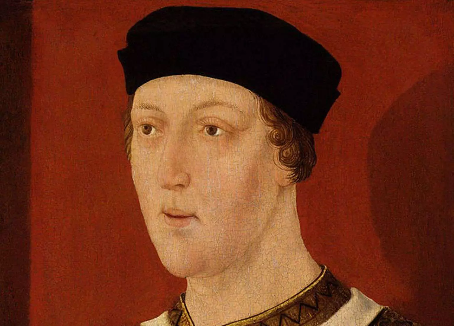 Portret van koning Hendrik VI van Engeland met een zwarte hoed op.