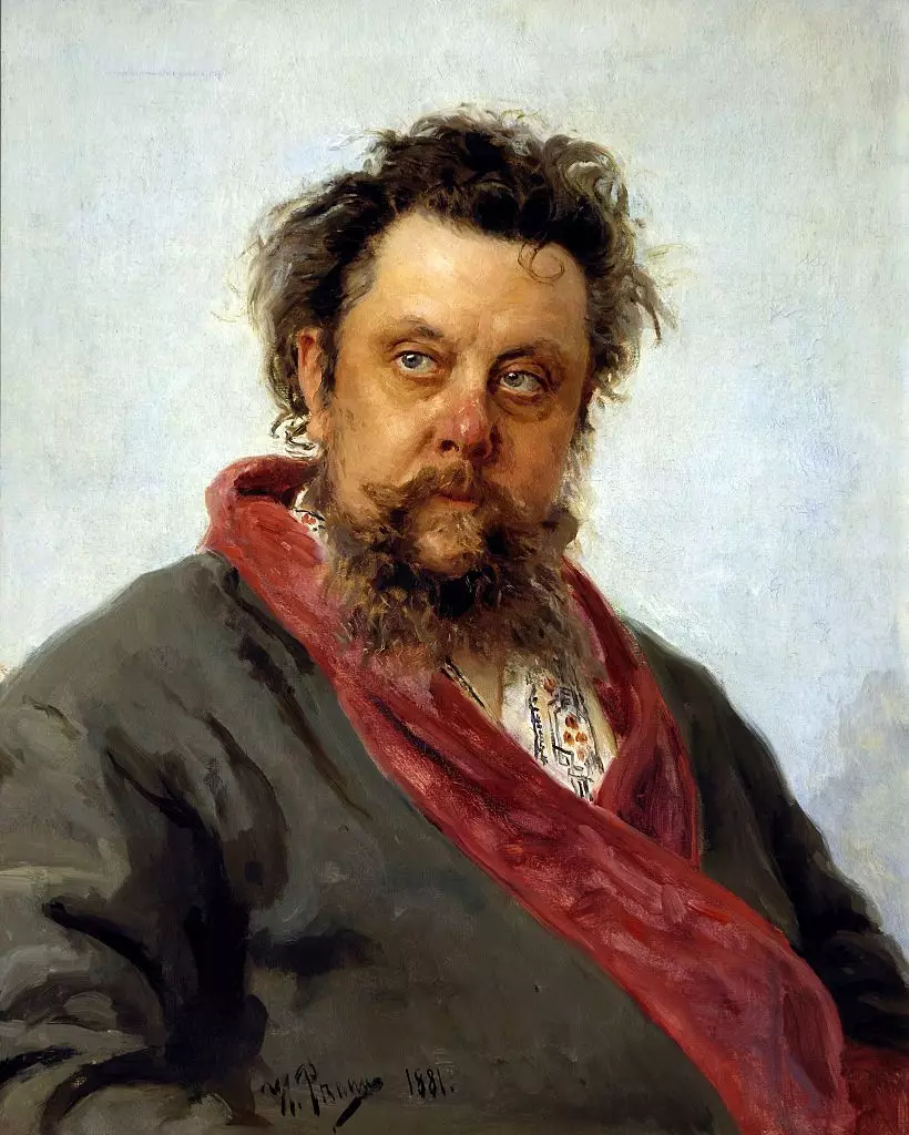 Portret van M. P. Moesorgski door Ilya Repin