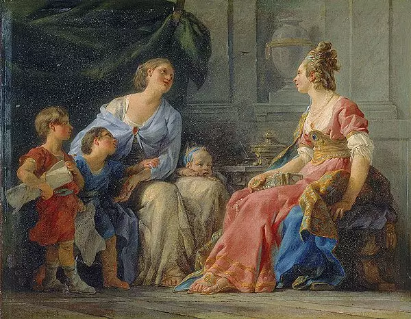 Kornelia, Matka Gracchi, Noel Halle, 1779 (Musee Fabre)