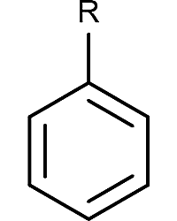 Esta es la estructura general del grupo funcional fenilo.