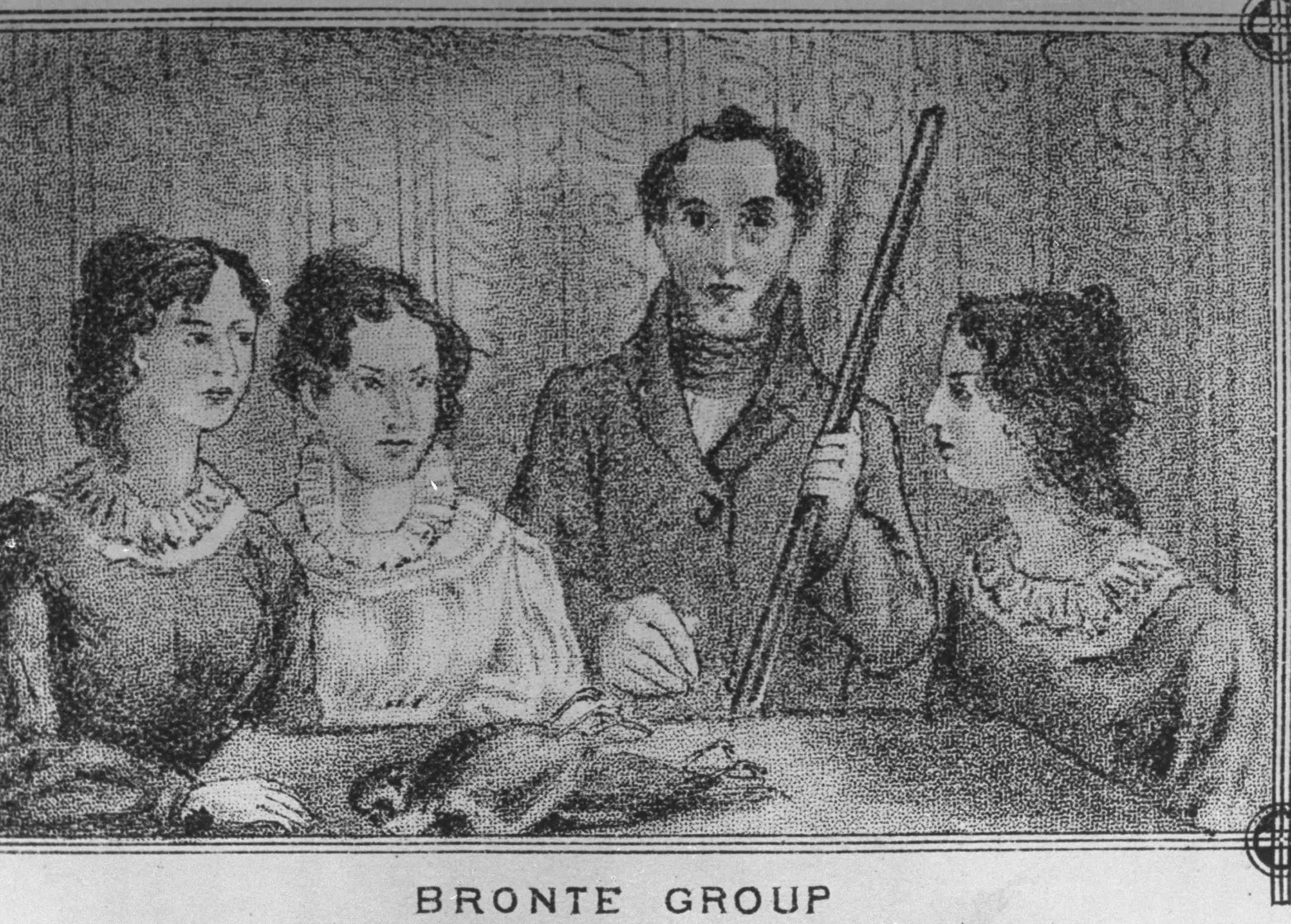 Грубая картина четырех братьев и сестер Бронте.