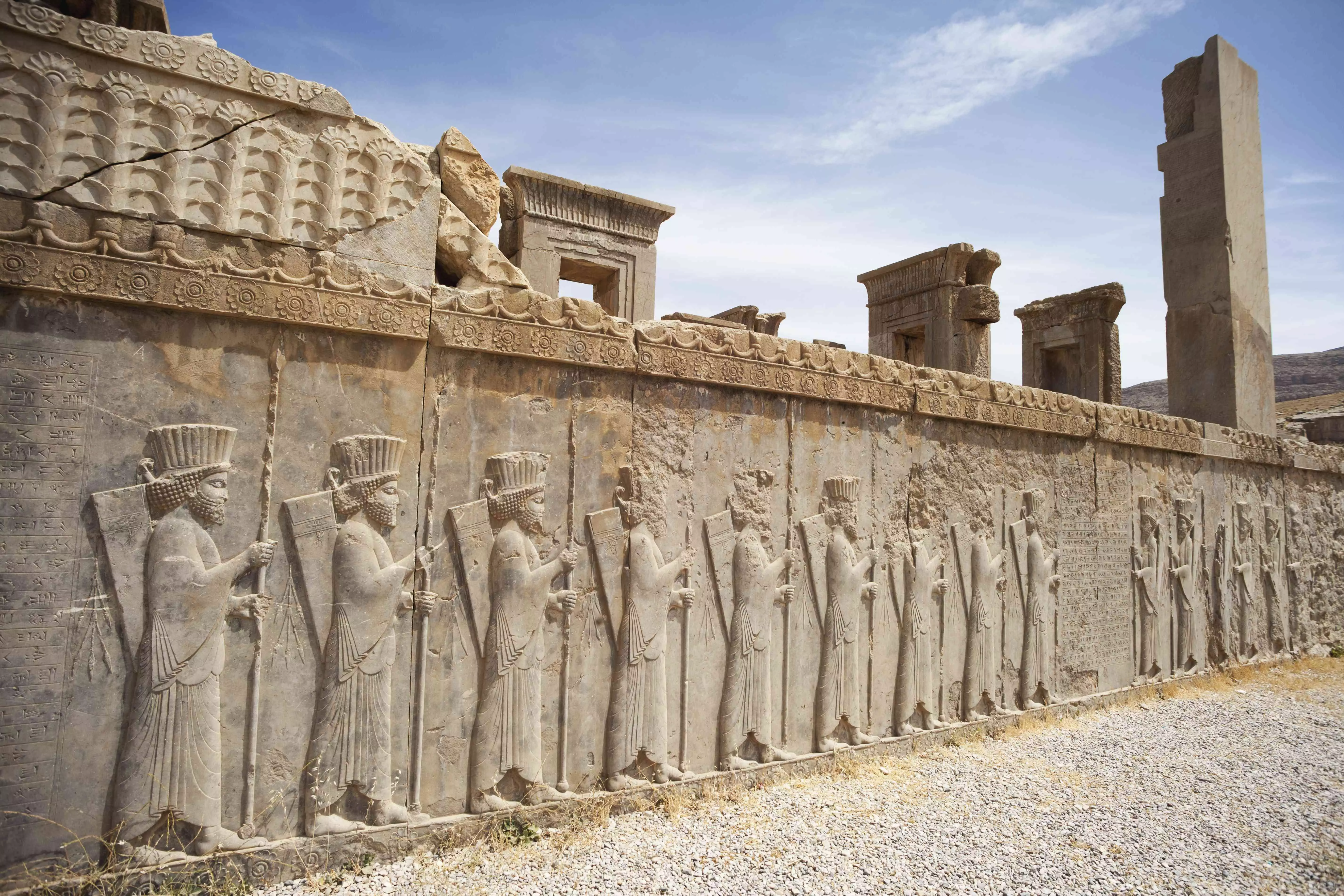 Барелефи на персийски гвардейци, Зимен дворец на Дарий (Ташара)