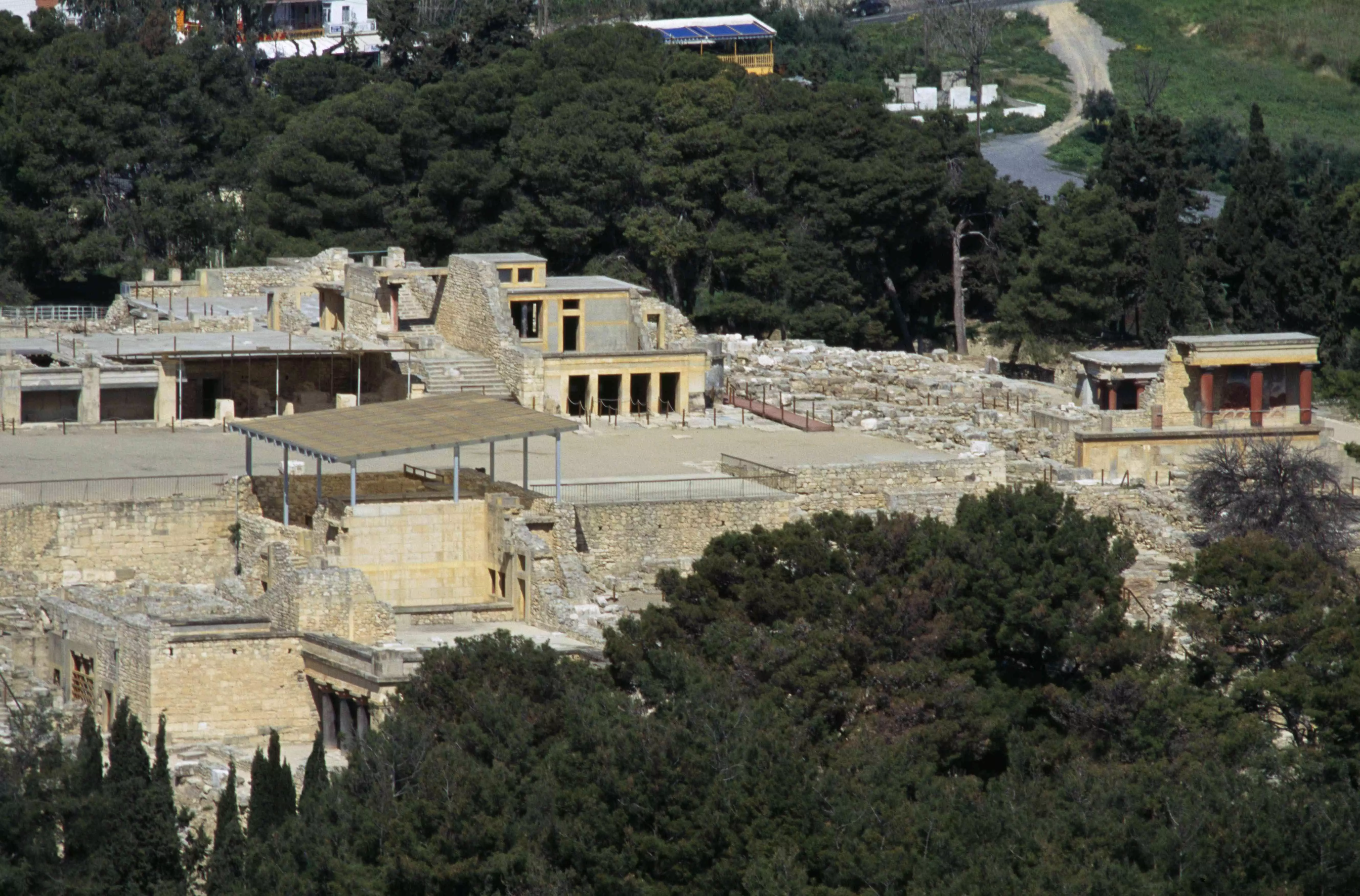 Vido de Palaco de Knossos, Kreto, Grekio, minoa civilizo, 18-a-15-a jarcento a.K.