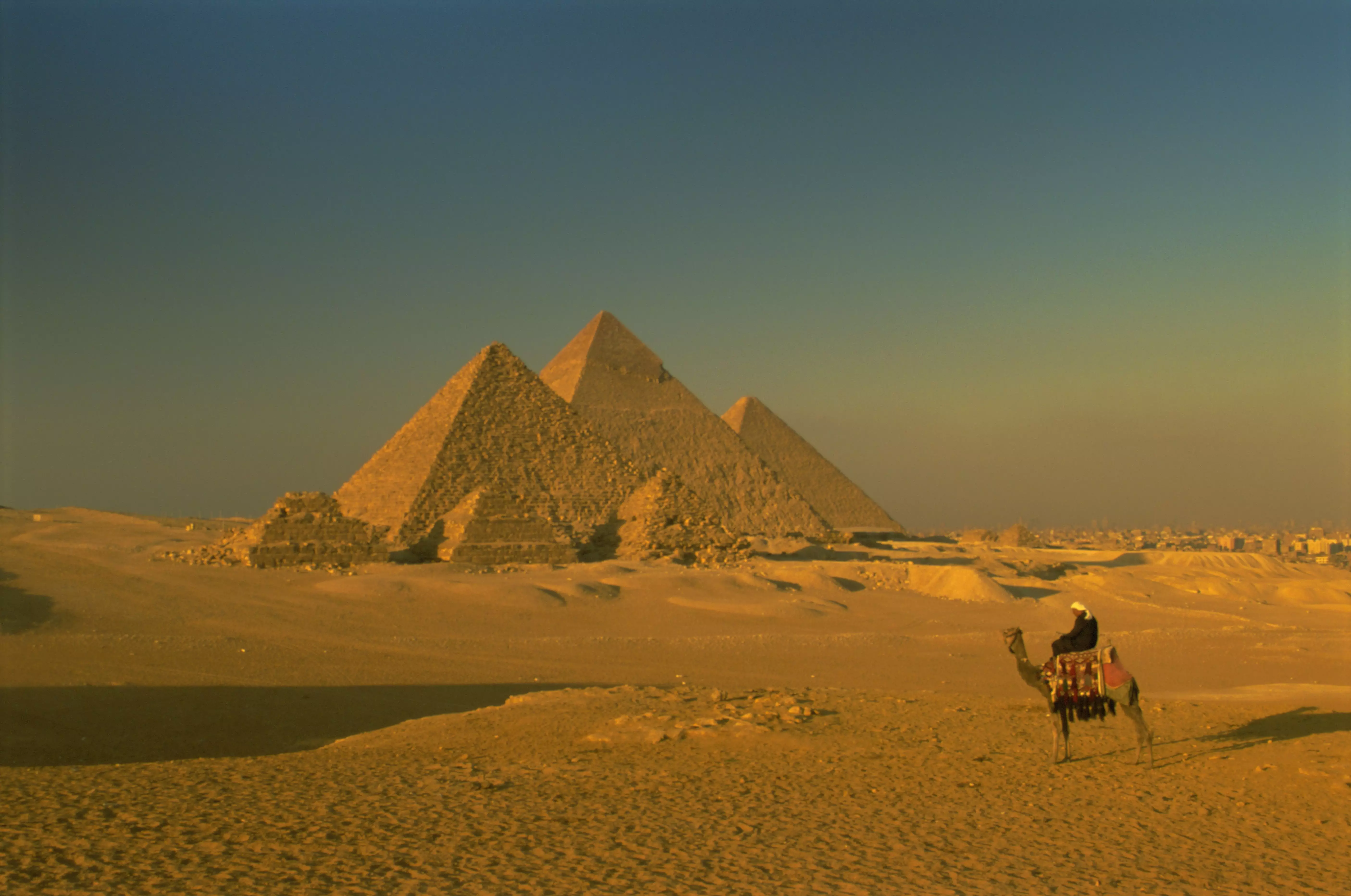D'Pyramiden zu Giza, UNESCO Welterbe Site, Kairo, Ägypten, Nordafrika, Afrika