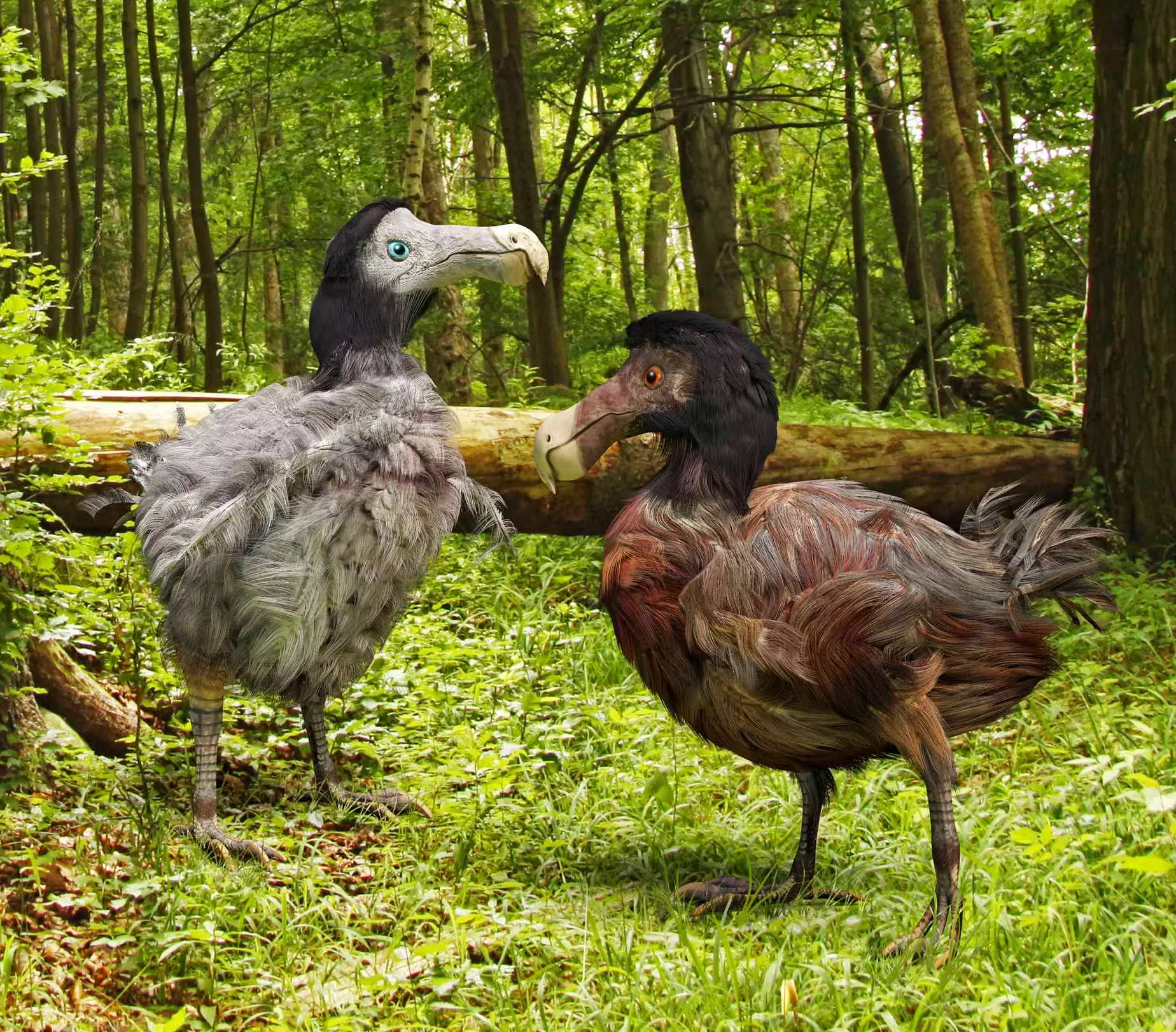 to dodo-fugle i skoven