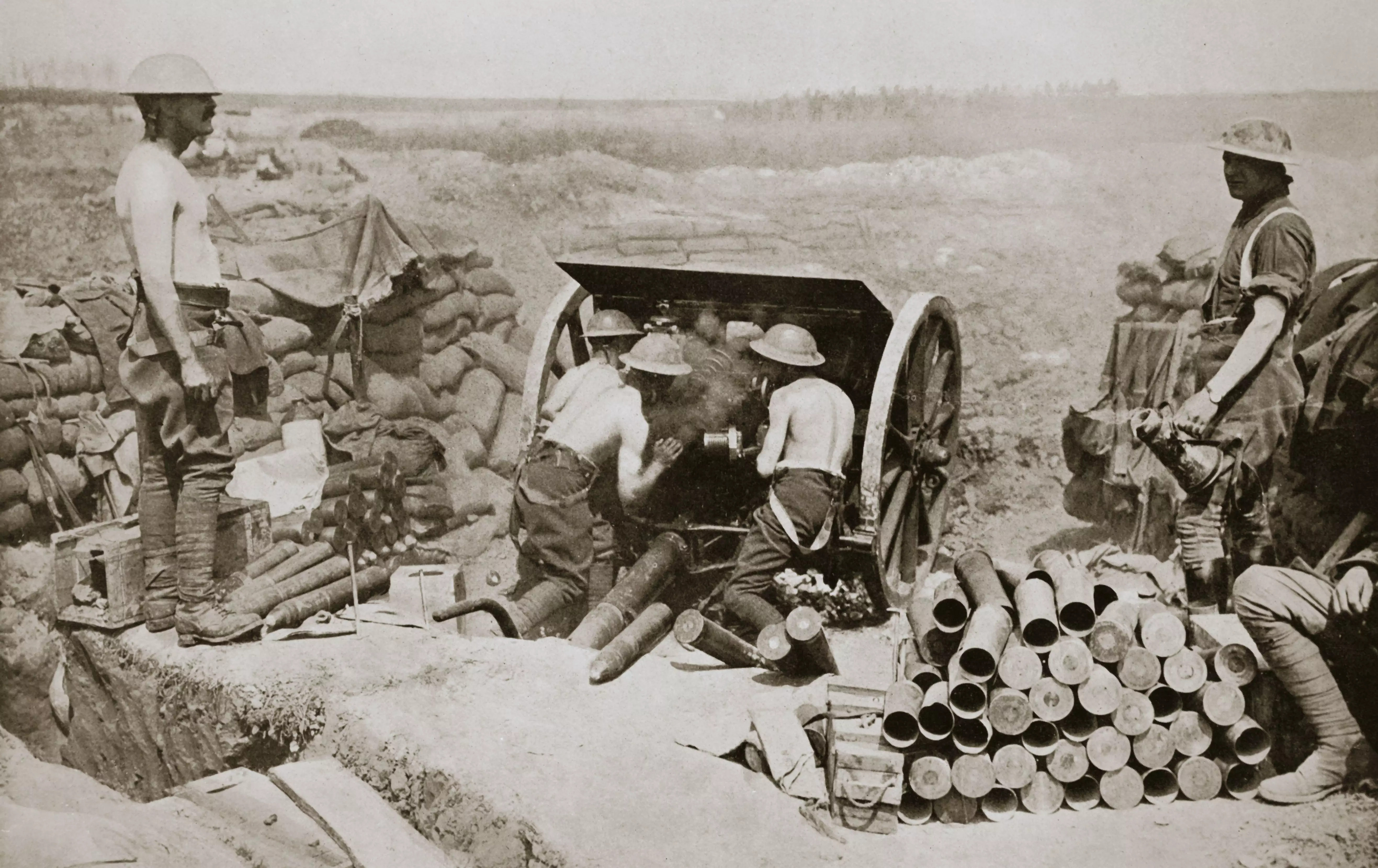 Hot Work At The Guns' Somme Campaign Frankrig Første Verdenskrig 1916