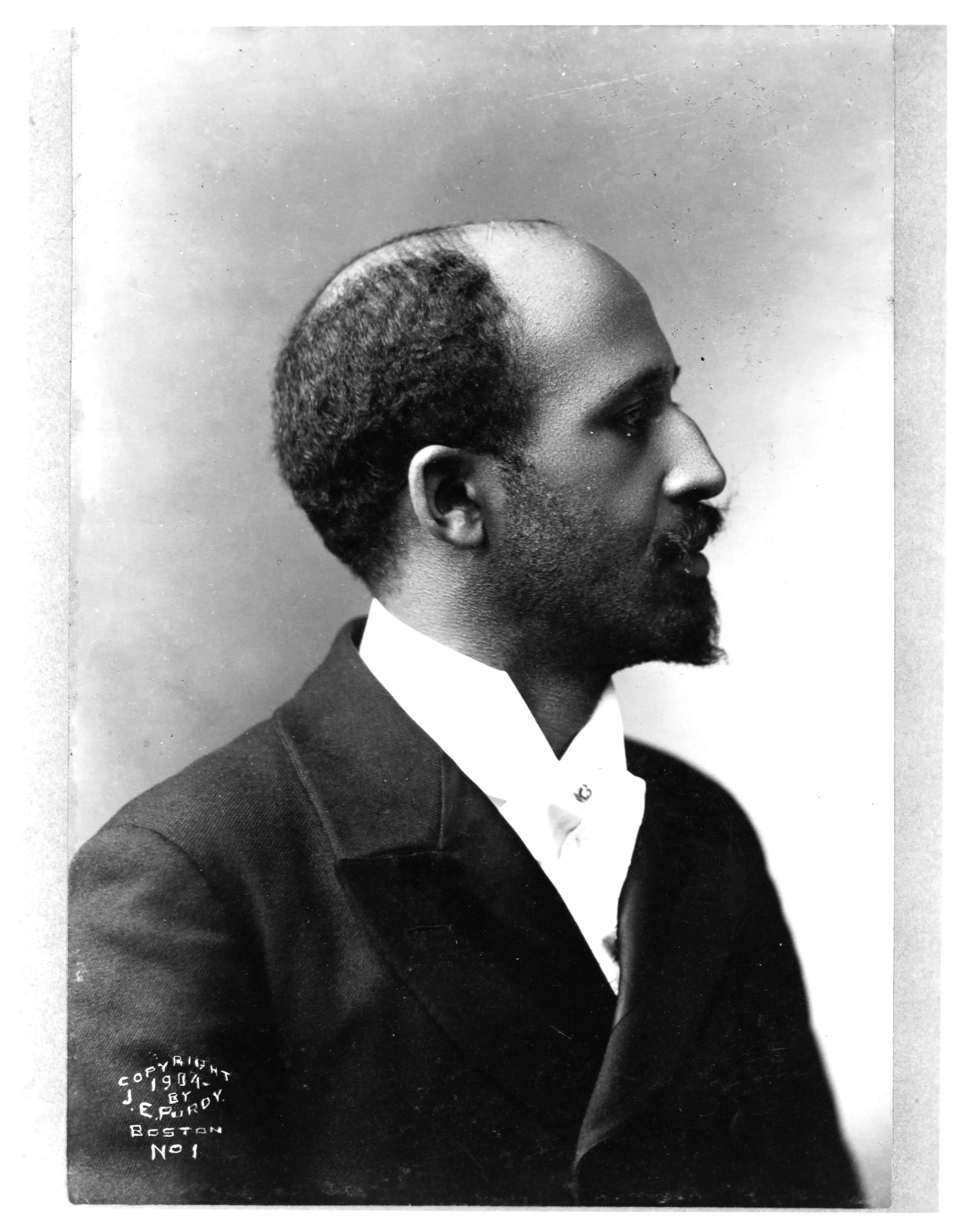 Dub thiab dawb daim duab ntawm W.E.B. Du Bois hauv profile.