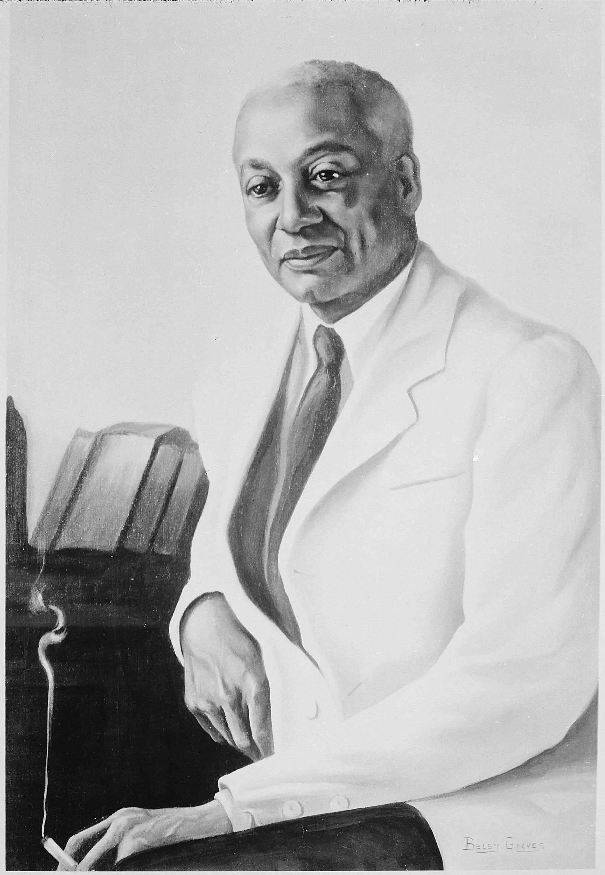 Peinture en noir et blanc d'Alain Locke.