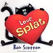 Portada d'Amor, Splat, un llibre d'imatges del dia de Sant Valentí per a nens sobre Splat the Cat