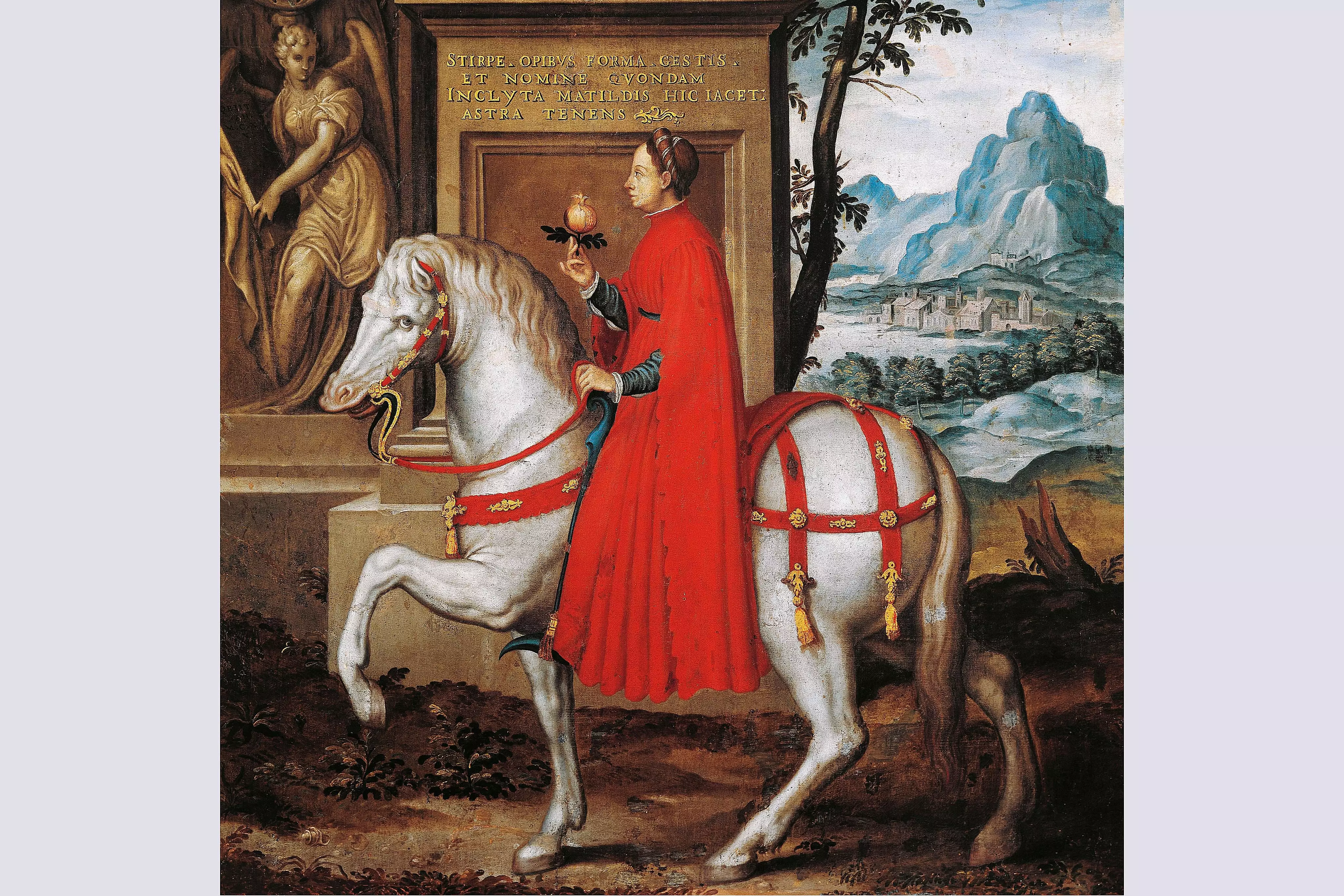 Matilda of Toscana on horseback