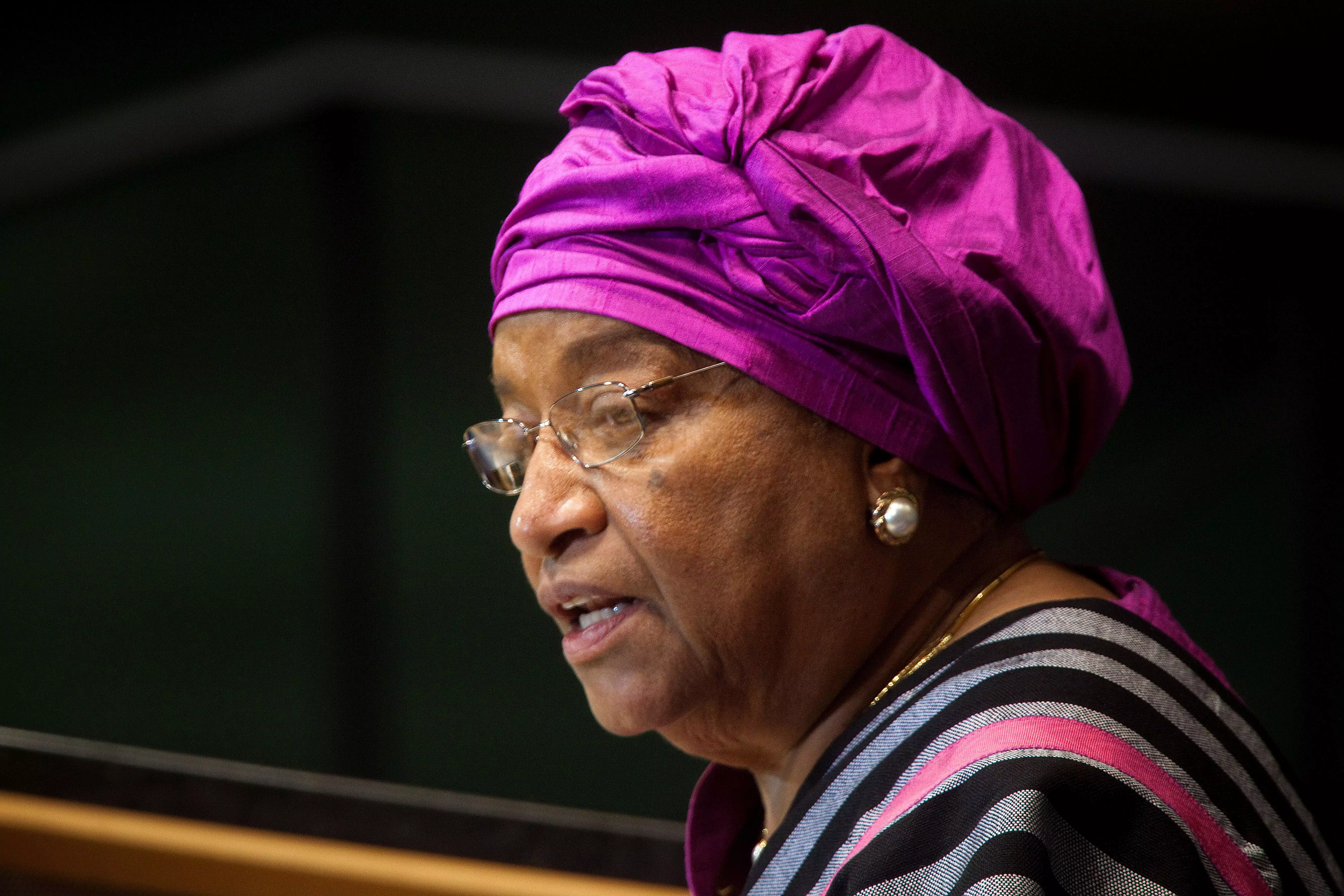 Ellen Johnson Sirleaf, Republiken Liberias president, vid FN:s generalförsamling