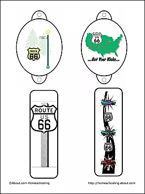 Route 66 -kirjanmerkit ja kynäsuojat