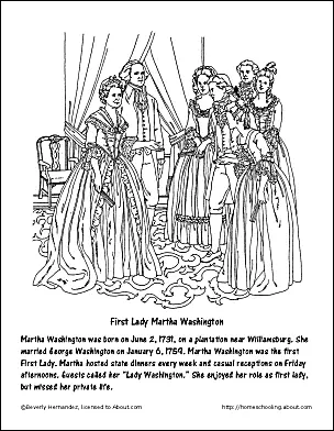 Martha Washington Coloring Page