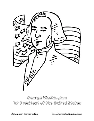 Ukurasa wa kupaka rangi wa kichwa cha George Washington