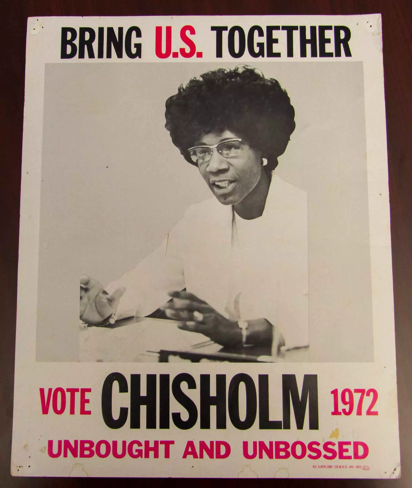 Iklan kempen presiden Shirley Chisholm.