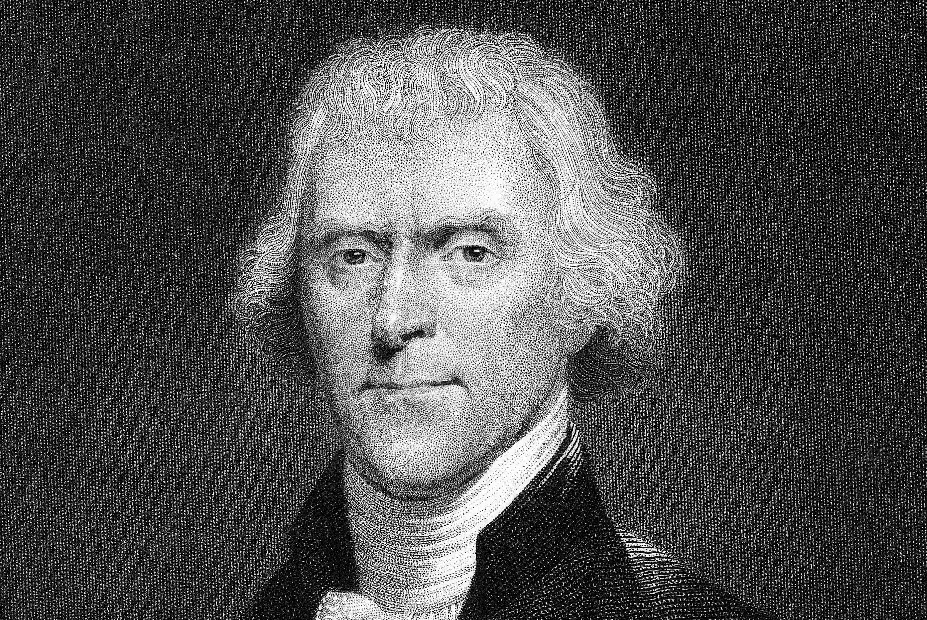 Potret terukir Presiden Thomas Jefferson