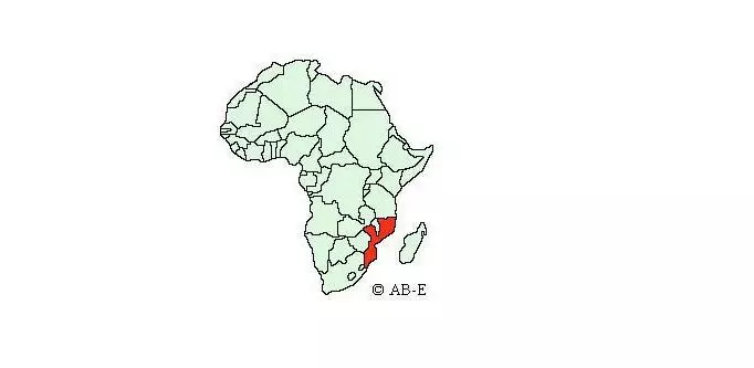 Mozambique no mapa de África