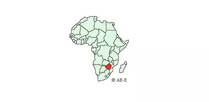 Зимбабве на картата на Африка