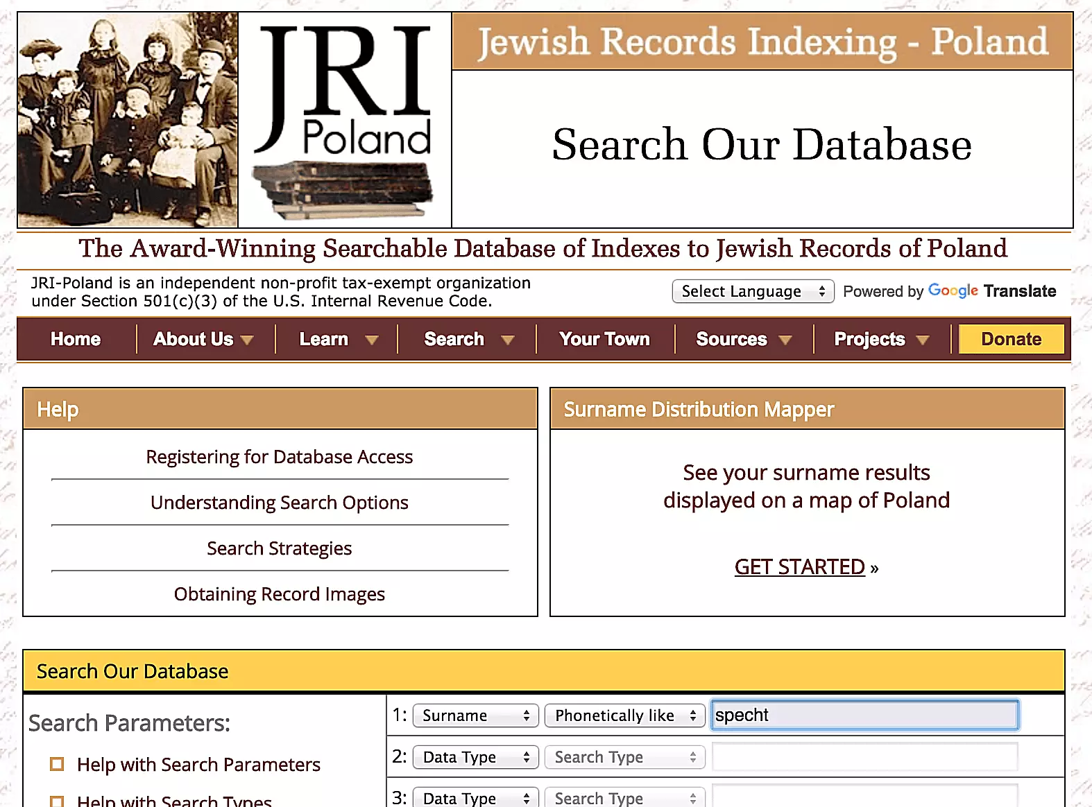 Peste 5 milioane de nume pot fi găsite în această bază de date gratuită, care poate fi căutată, de indici ale registrelor vitale evreiești din Polonia.