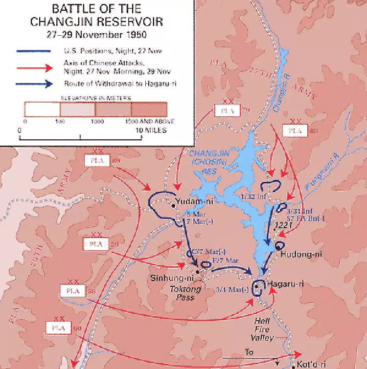 Karte des Chosin-Stausees