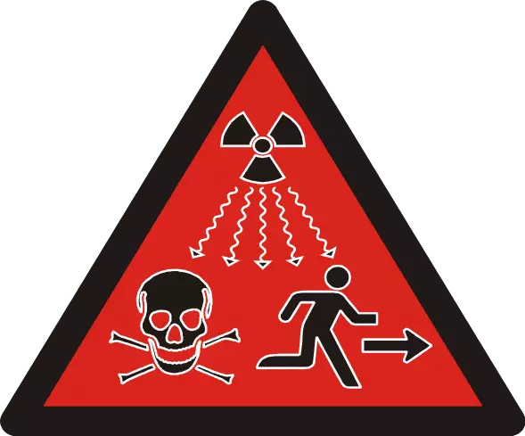 Laboratuvar güvenlik işaretleri, potansiyel olarak iyonlaştırıcı radyasyon.