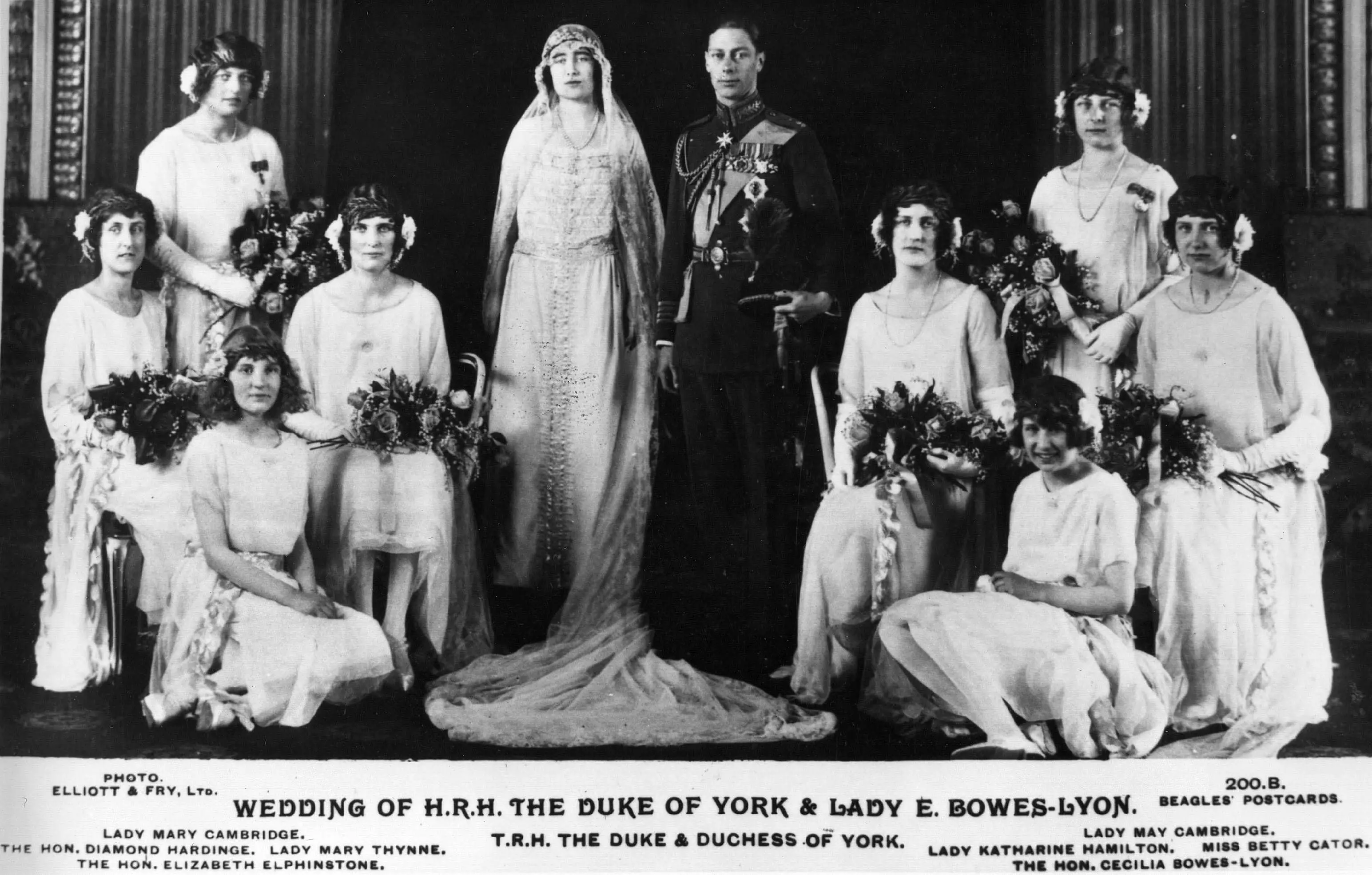 Hertug af York og Lady Elizabeth Bowes-Lyon, 1923.