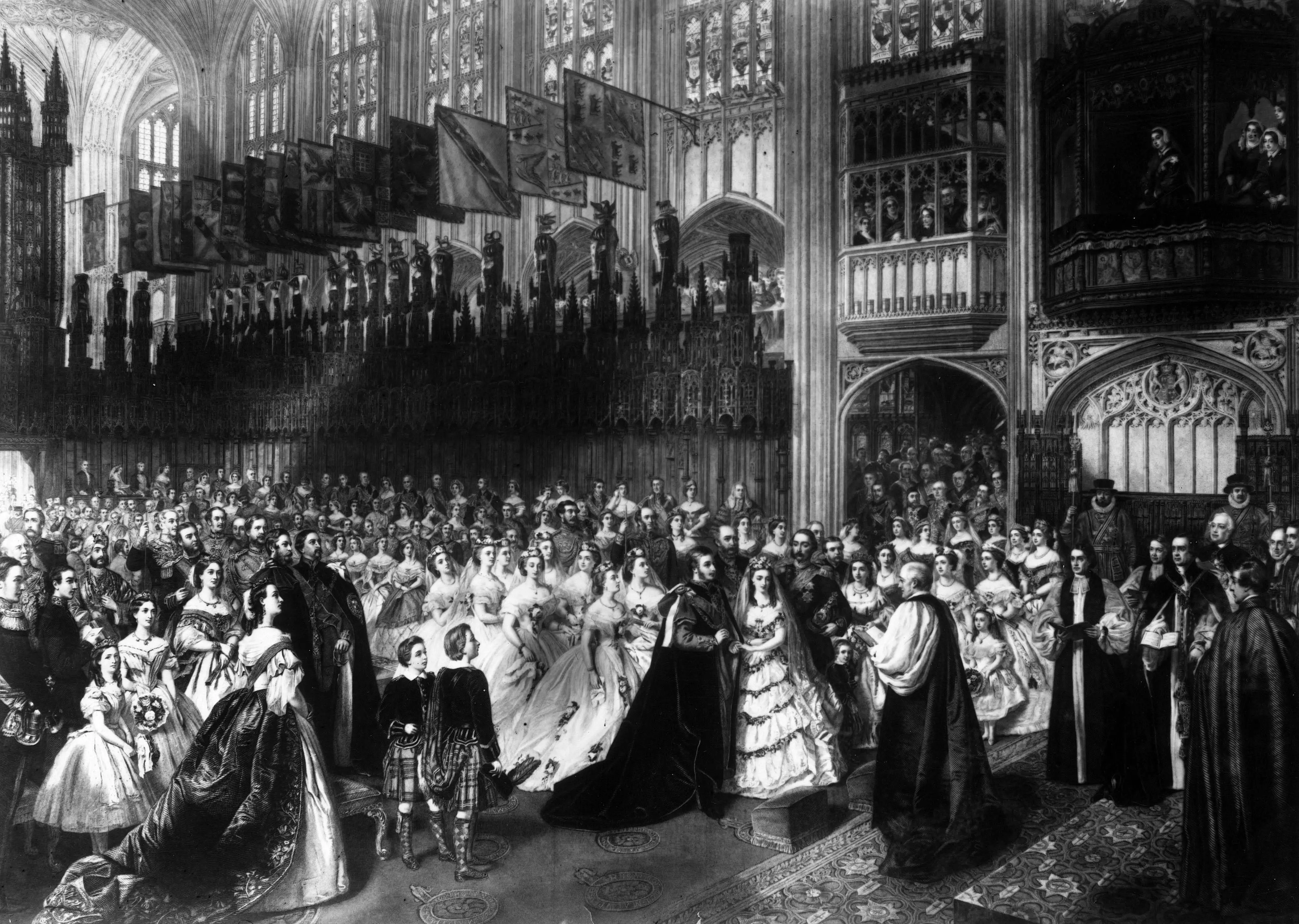1863 Walesin prinsessa Alexandran häät Walesin prinssin, myöhemmin kuningas Edward VII:n, kanssa.