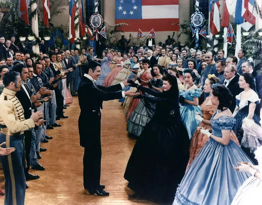 Clark Gable e Vivien Leigh no set de