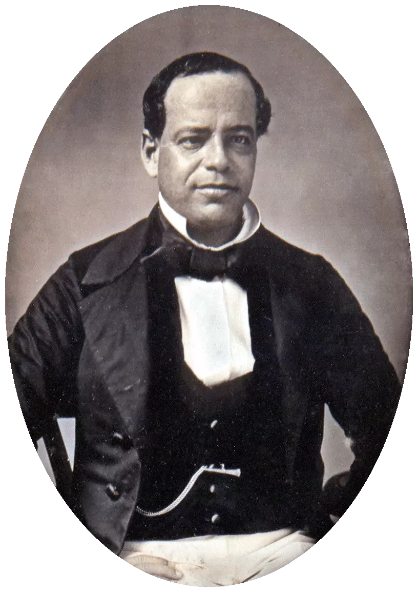 Антонио Лопес де Санта Аннанын дагерротипи же алгачкы сүрөтү, болжол менен. 1853