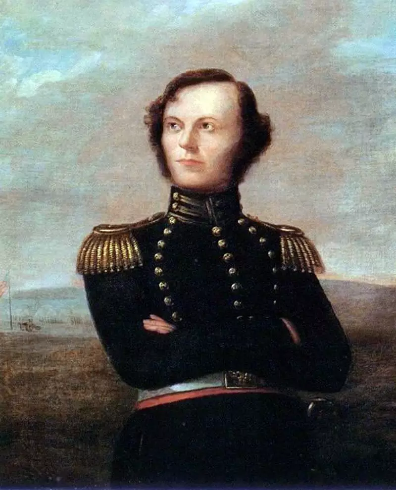 James W. Fannin maloval ve 20. letech 19. století jako kadet na Vojenské akademii USA
