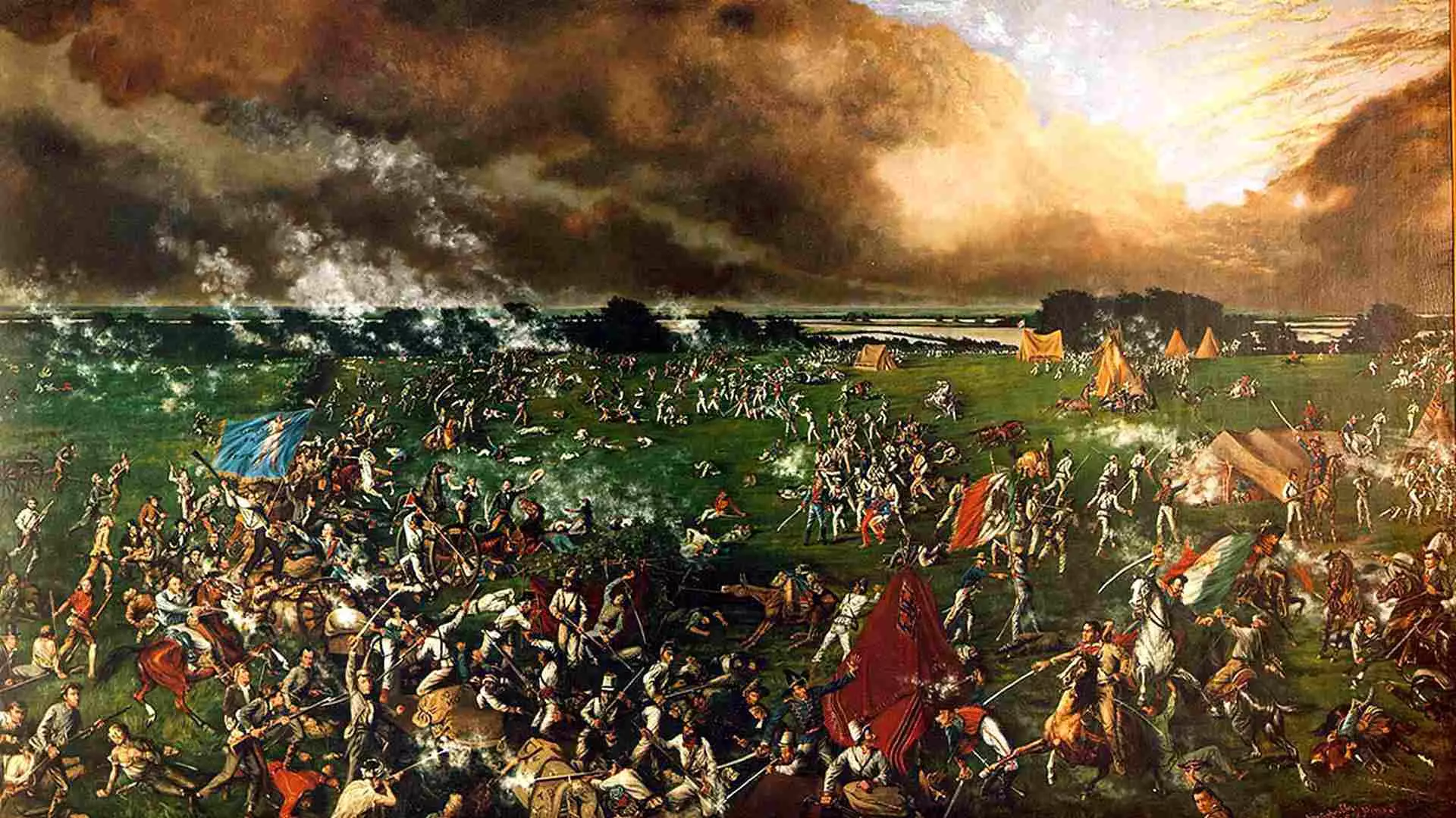 Một bức tranh năm 1895 về Trận chiến tại San Jacinto