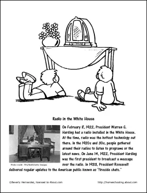 Radio sa White House Coloring Page