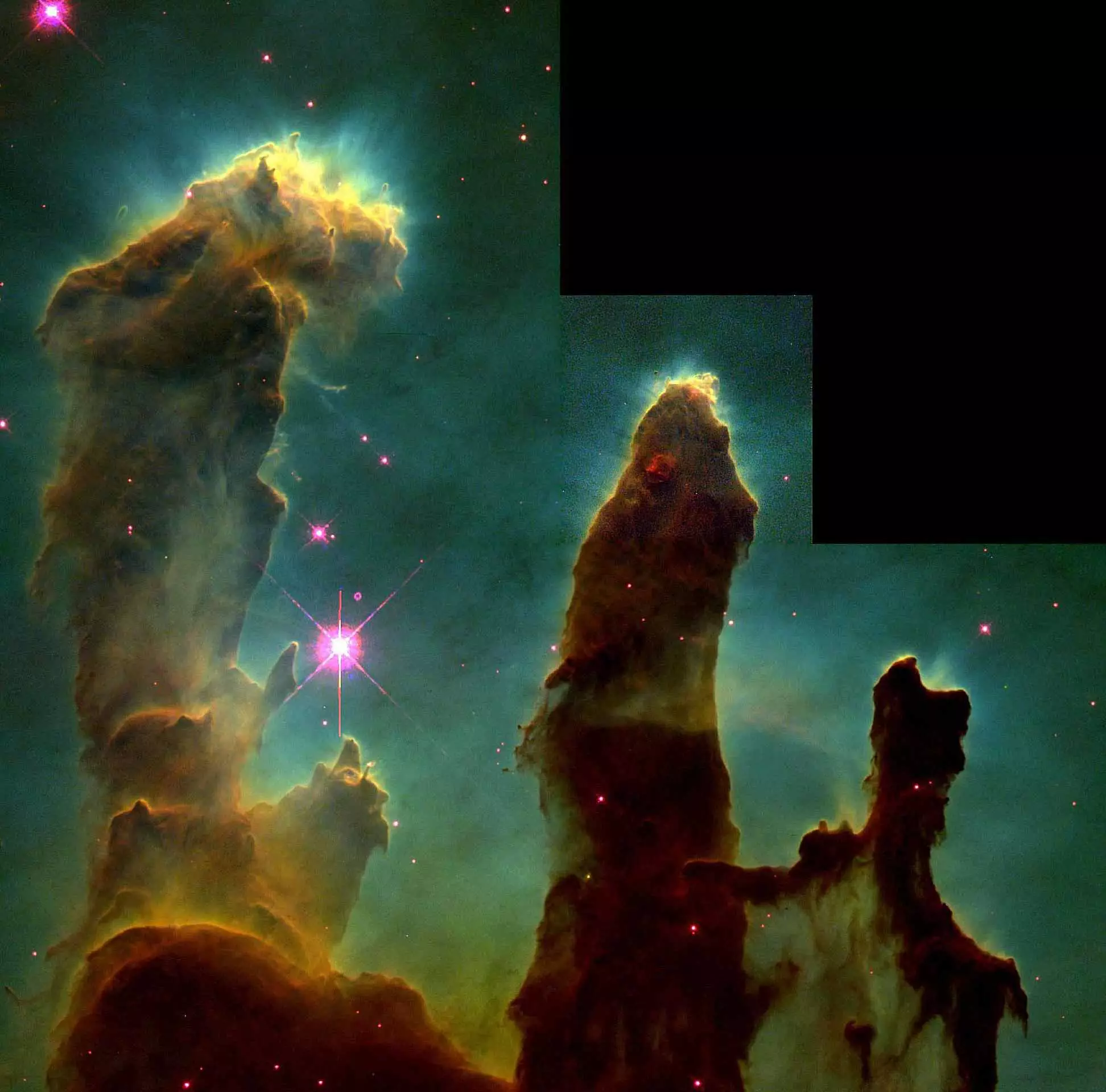 Los Pilares de la Creación son regiones de formación estelar dentro de la Nebulosa del Águila.