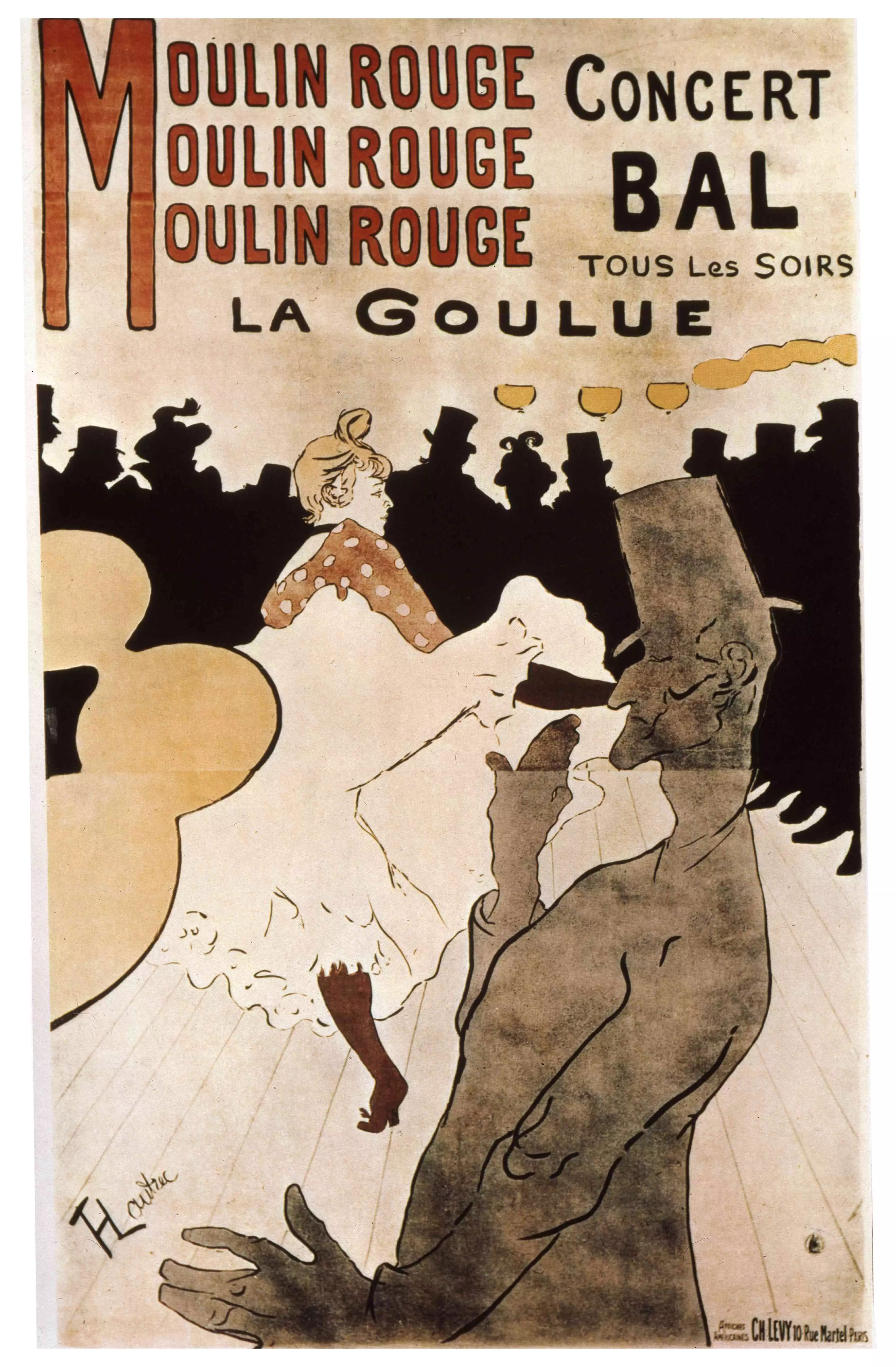 'La Goulue au Moulin Rouge', 1892. Umelec: Henri de Toulouse-Lautrec