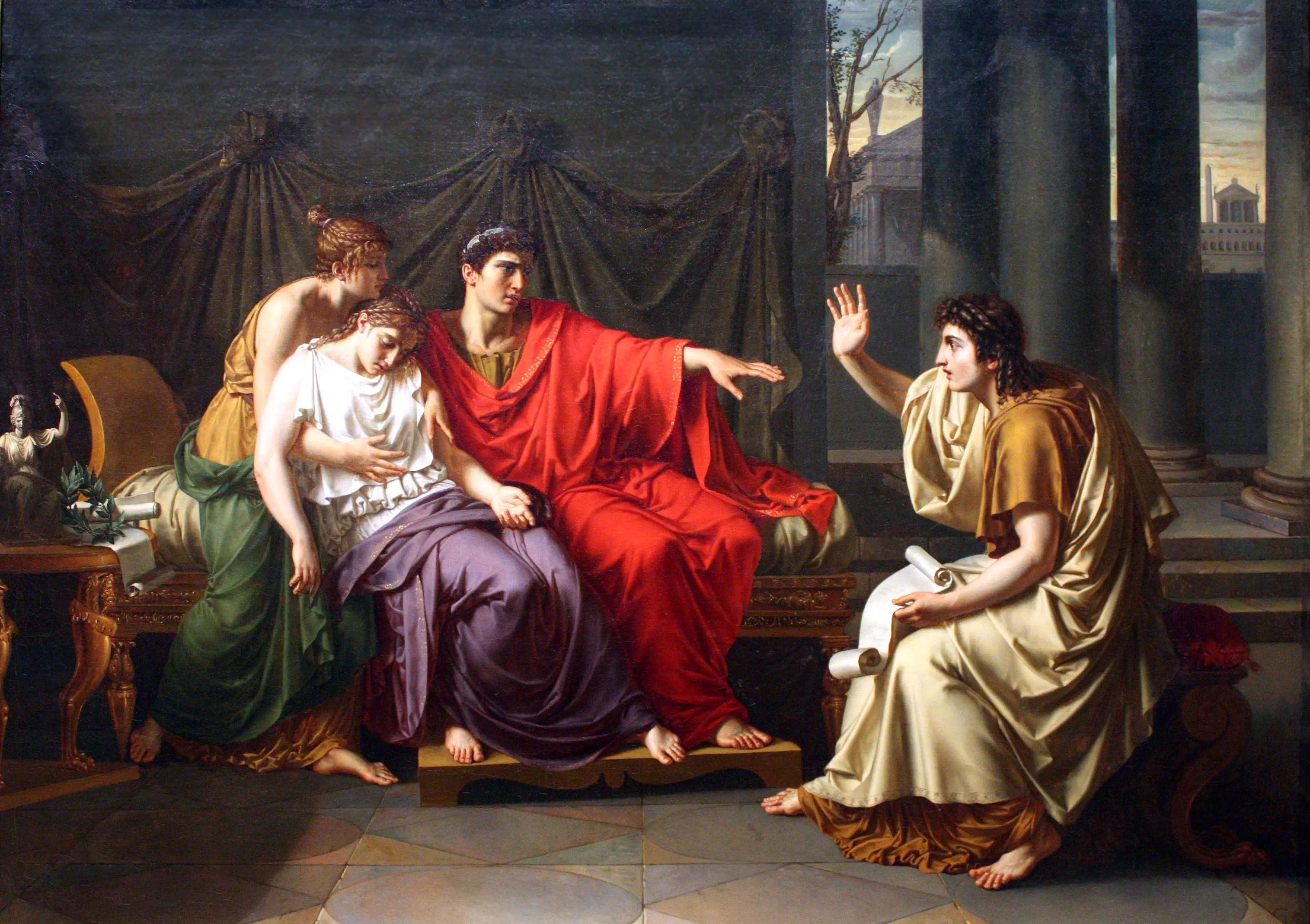Vergilius lugemas Augustusele, Octaviale ja Liviale Eneidi