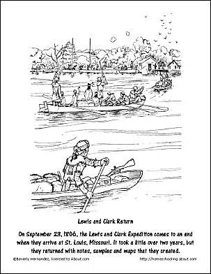 Planilhas e páginas para colorir gratuitas de Lewis e Clark 26999_14