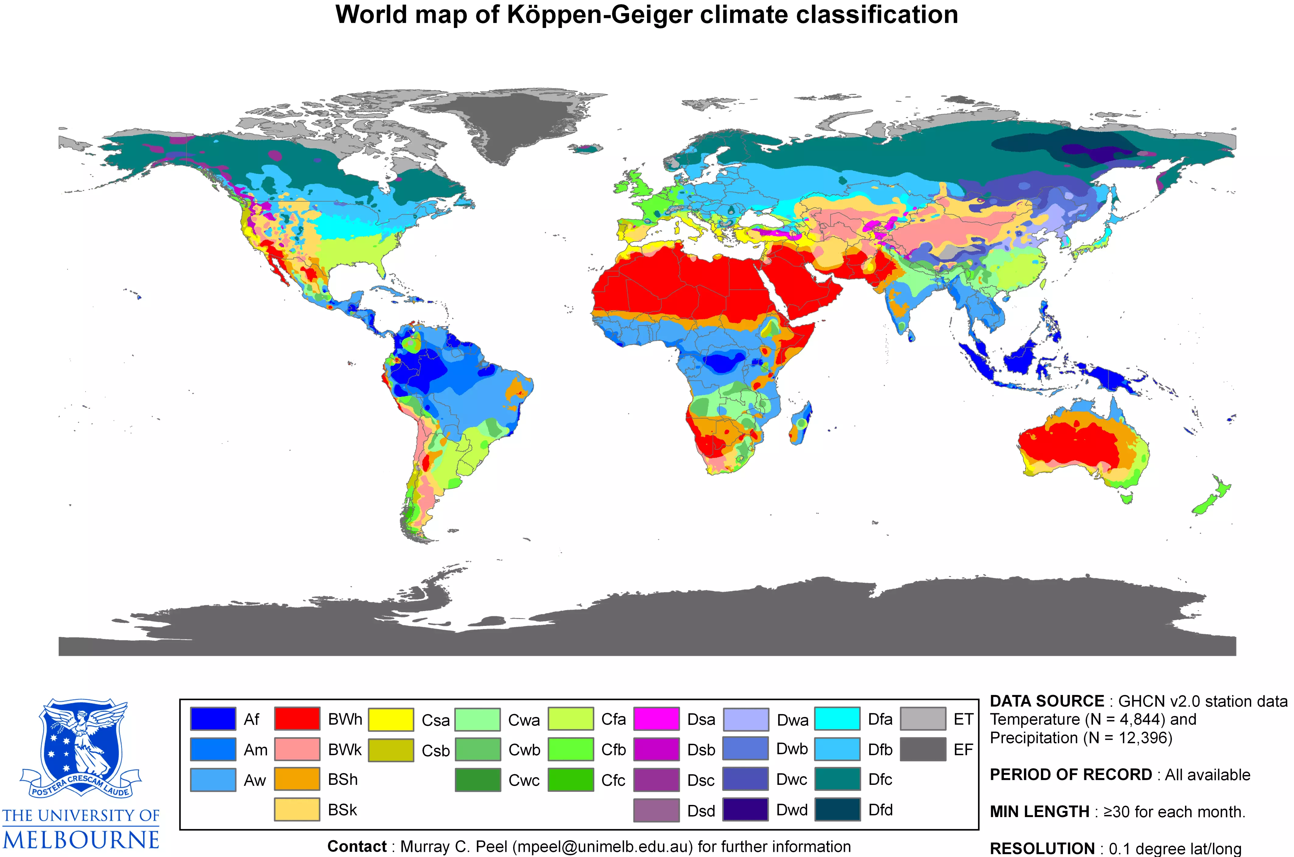 Koppen klimatska karta svijeta