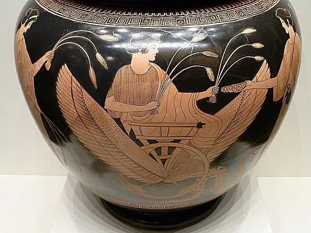 Грчка црвена фигура Триптолем, Деметра и Персефона од в. 470 п.н.е.
